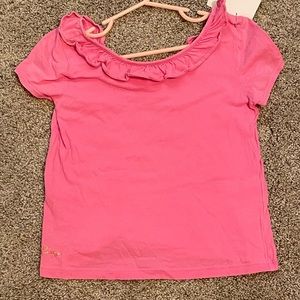 Lilly Pulitzer | Shirts & Tops | Lilly Pulitzer Bright Pink Ruffle Tee ...